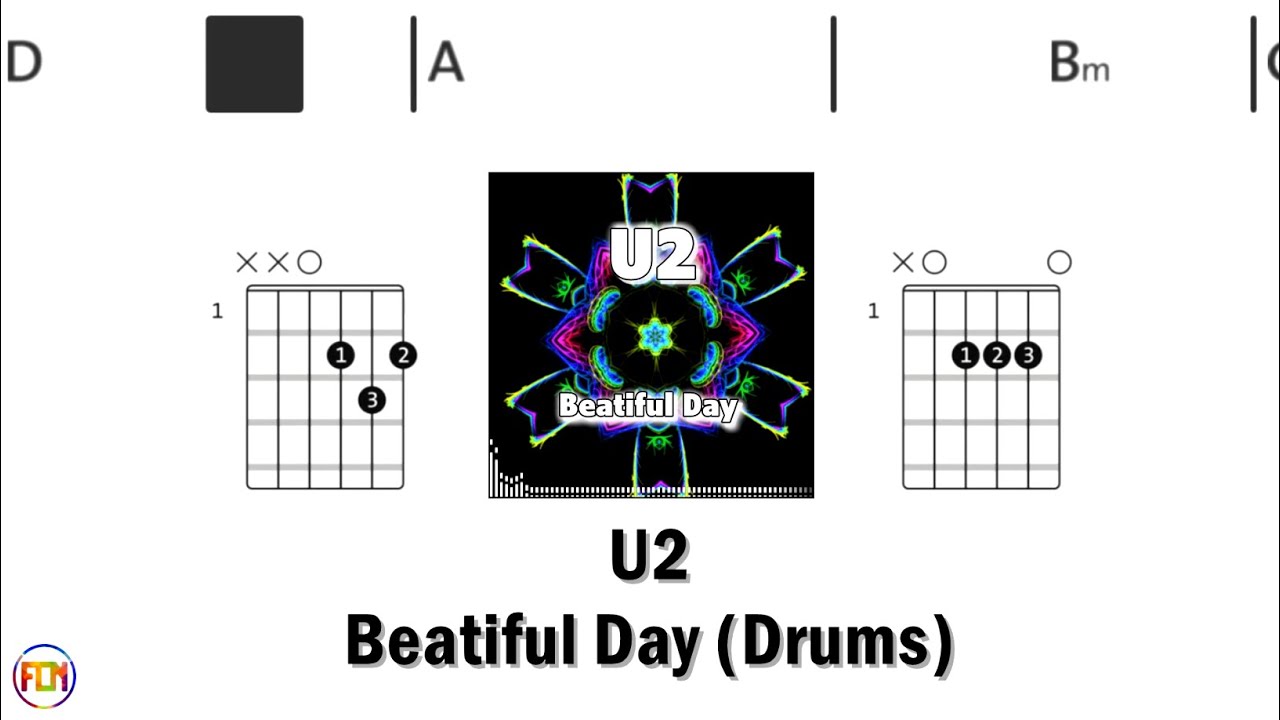U2 Beatiful Day DRUMS FCN GUITAR CHORDS & LYRICS - YouTube