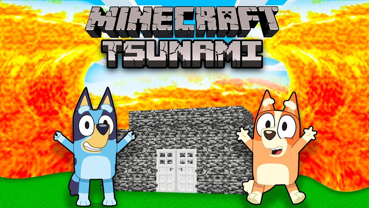 Bluey Vs Lava Tsunami in Minecraft - YouTube