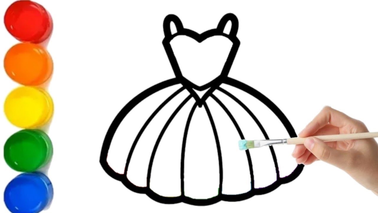 How to draw Dress step by step| How to draw a girl Frock drawing |Dress ...