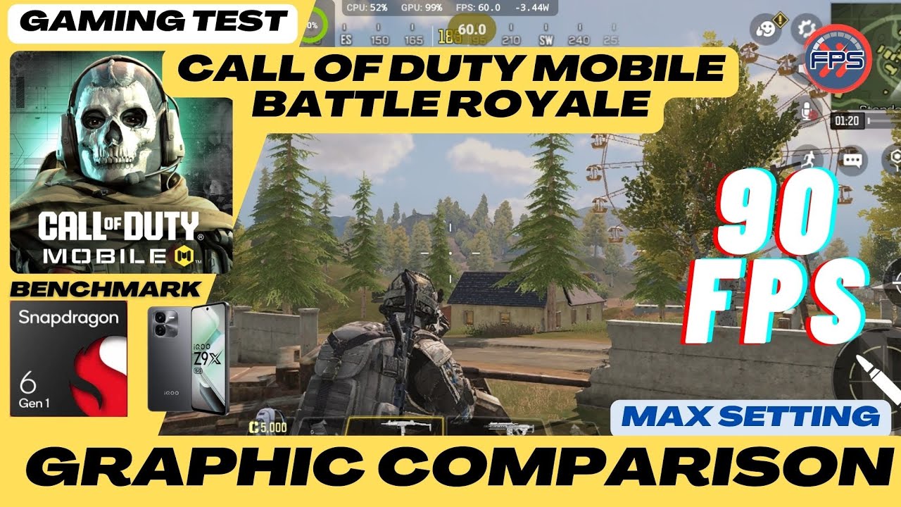 CALL OF DUTY MOBILE BR MODE - MAX GRAPHIC SETTING - 90 FPS - SNAPDRAGON ...