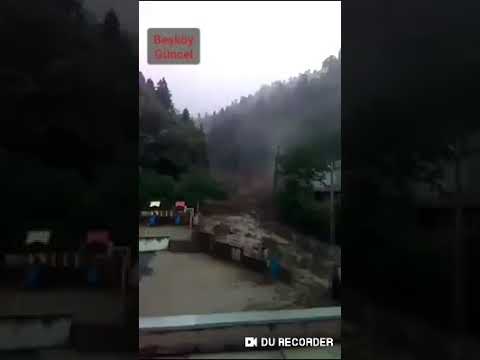 Trabzon Araklı'da sel dehşetinin görüntüsü