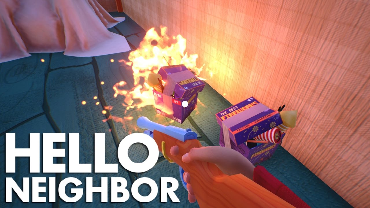 Hello Neighbor - Playing with FIREWORKS and GUNS!! - Hello Neighbor ...