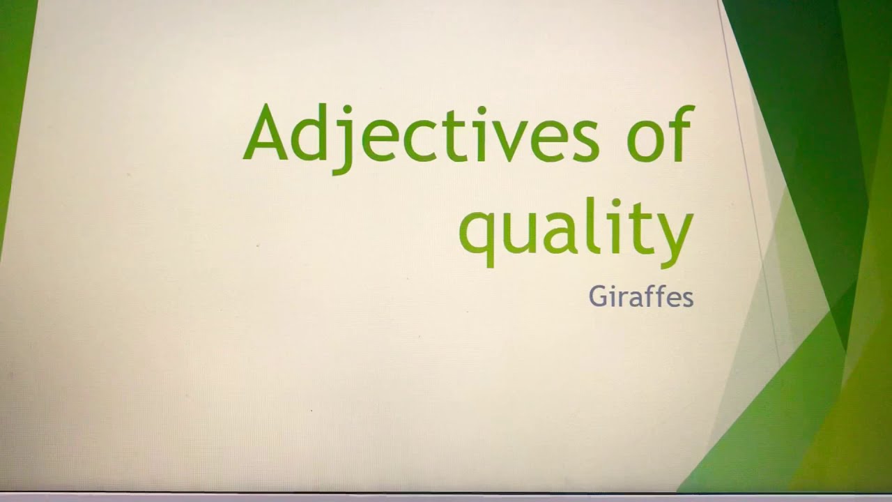 Adjectives of quality - YouTube