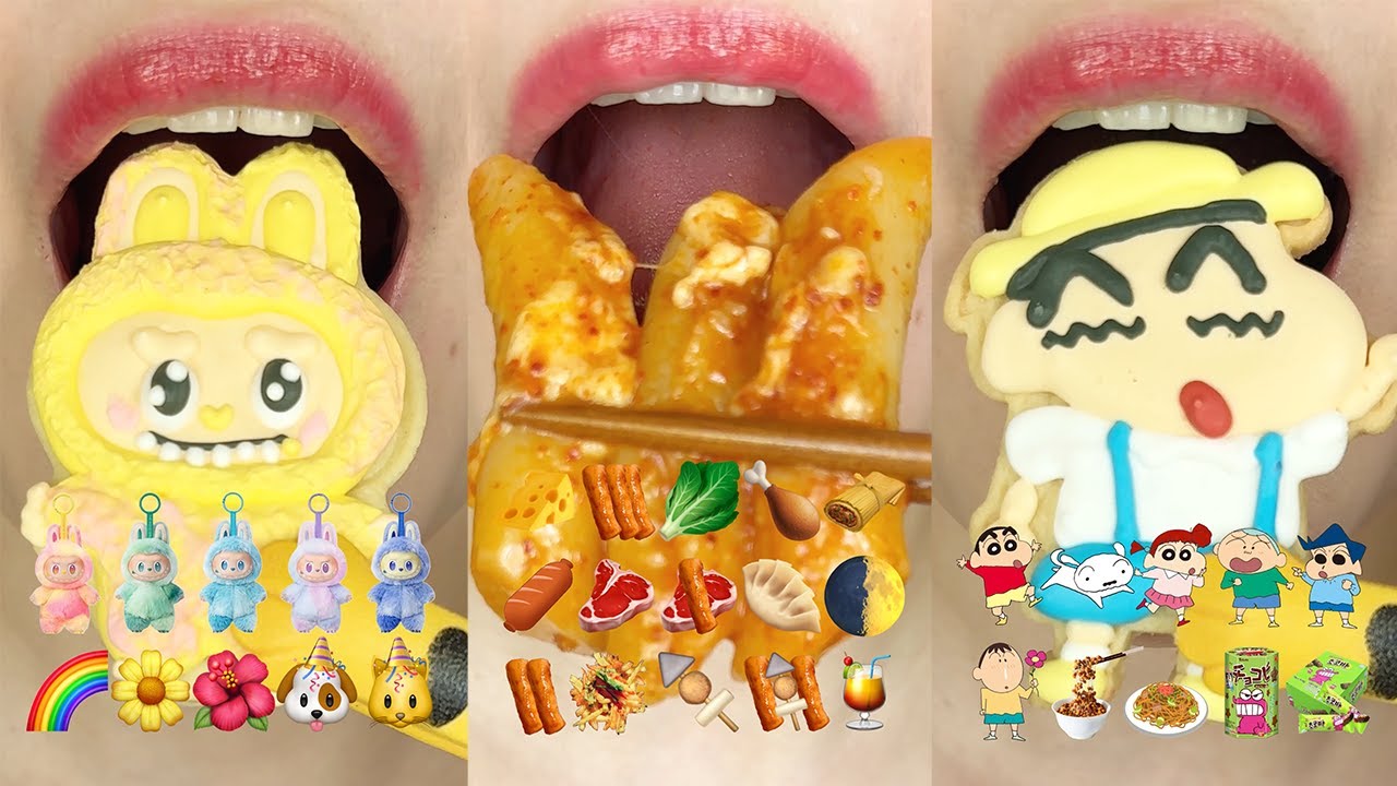 asmr DANGBEE 10 MINUTES EMOJI FOOD MUKBANG CHALLENGE 당비 10분 이모지 먹방 모음집 ...
