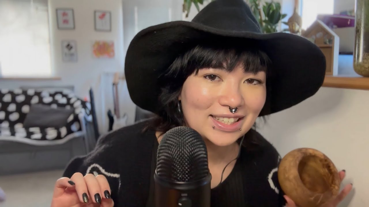 ASMR with a witch (mouth sounds, spell making, tapping, energy pulling ...