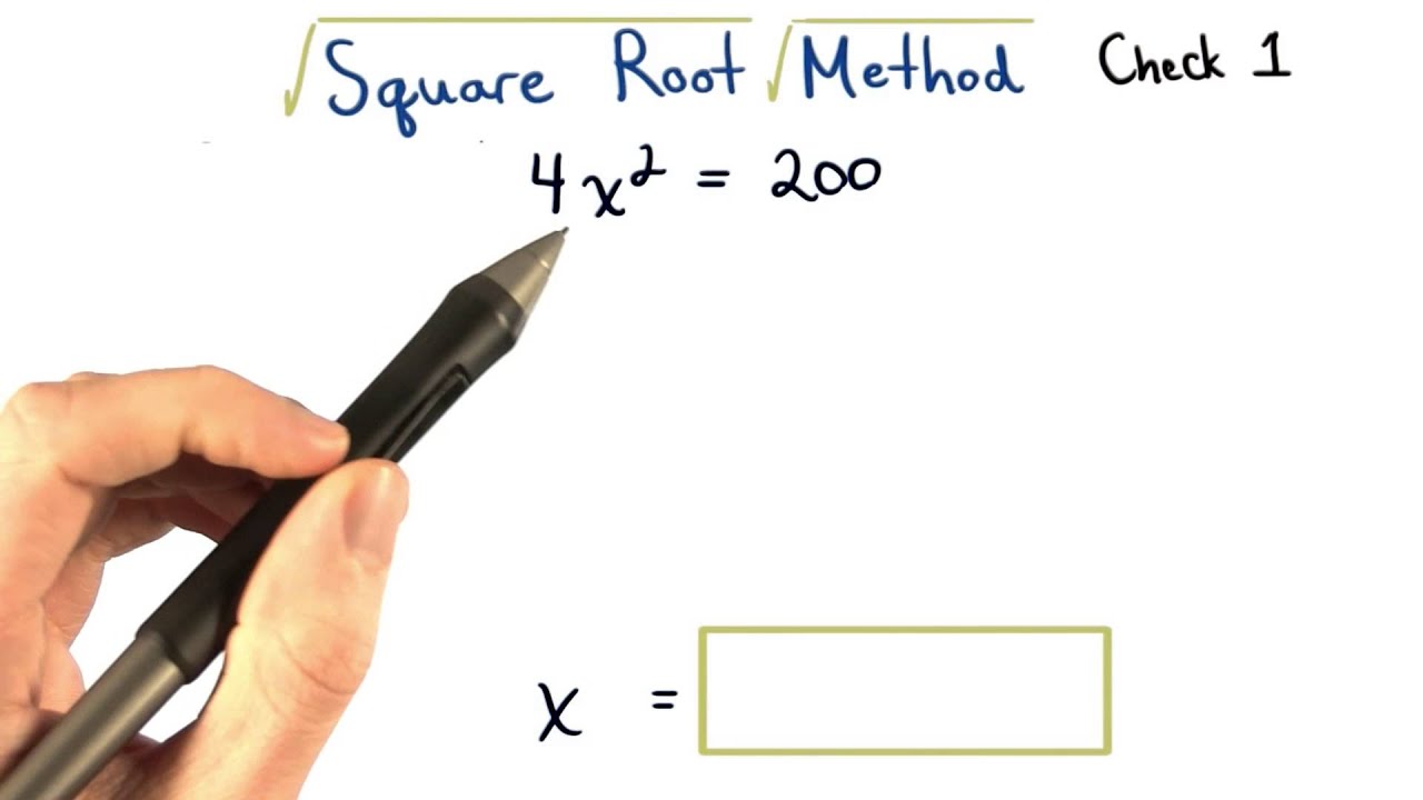 Square Root Method Check 1 - Visualizing Algebra - YouTube