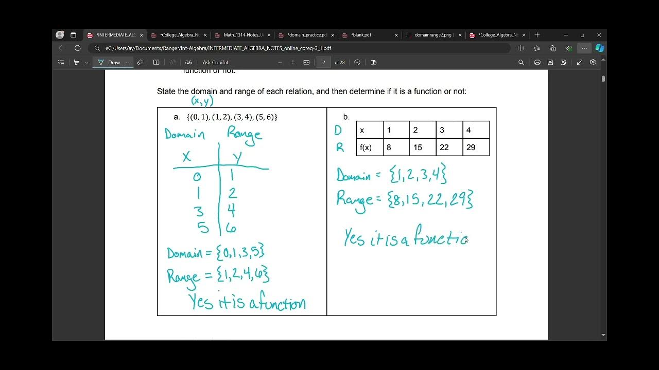 Lesson 1 Domain Range - YouTube