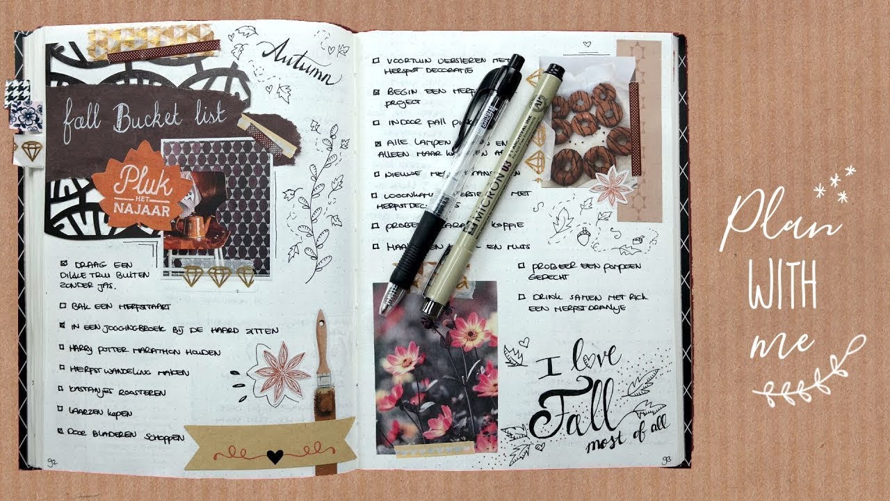 Fall Bucket List samen maken - Bullet Journal Plan with me - YouTube