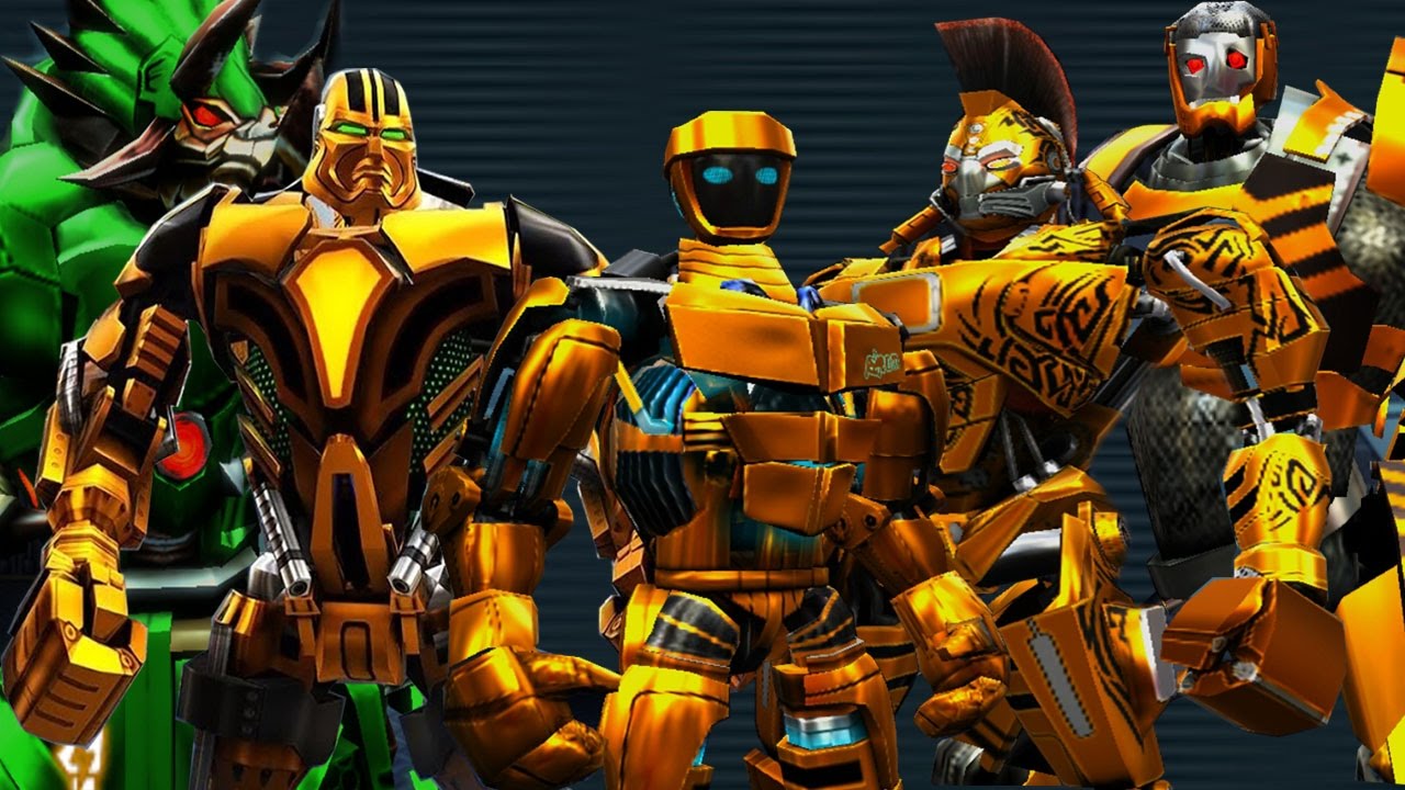 Real steel WRB Gold Robot boxing ATOM vs Gold Robots - YouTube