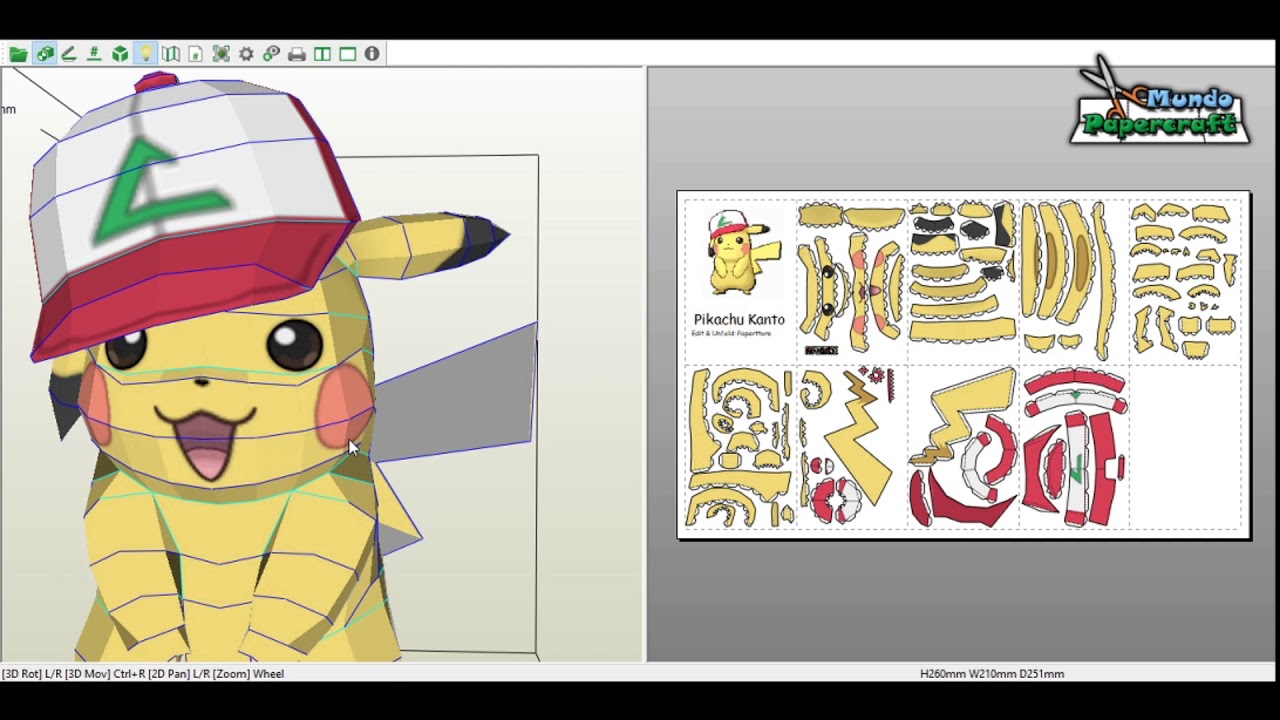 Papercraft de Pikachu - YouTube