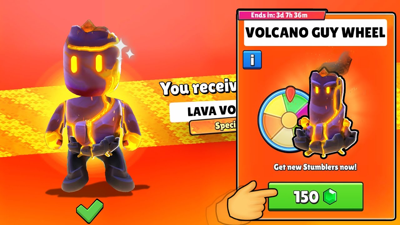 "NEW" VOLCANO GUY WHEEL | Stumble Guys - YouTube