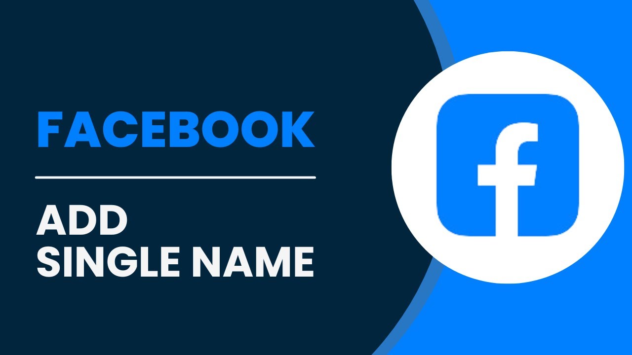 How To One Name On Facebook 2024 | Single Name On Facebook 2024 - YouTube