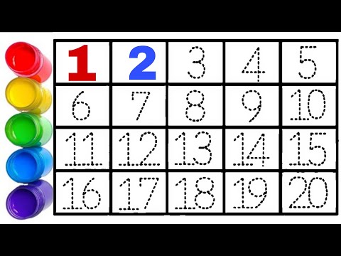 Number drawing // 123456789 number name learning, drawing and colouring 