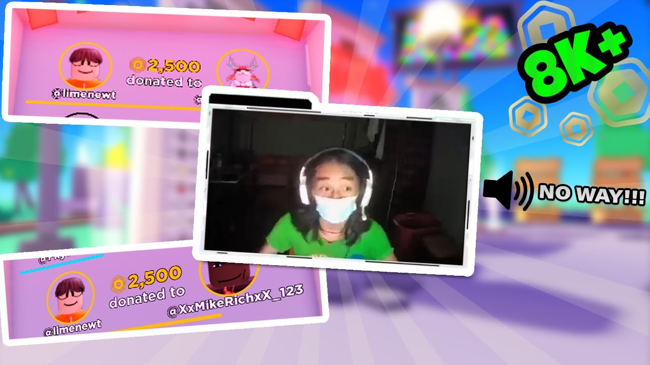 I Donated A Streamer 8K Robux, This Is His Reaction.. | Roblox - YouTube