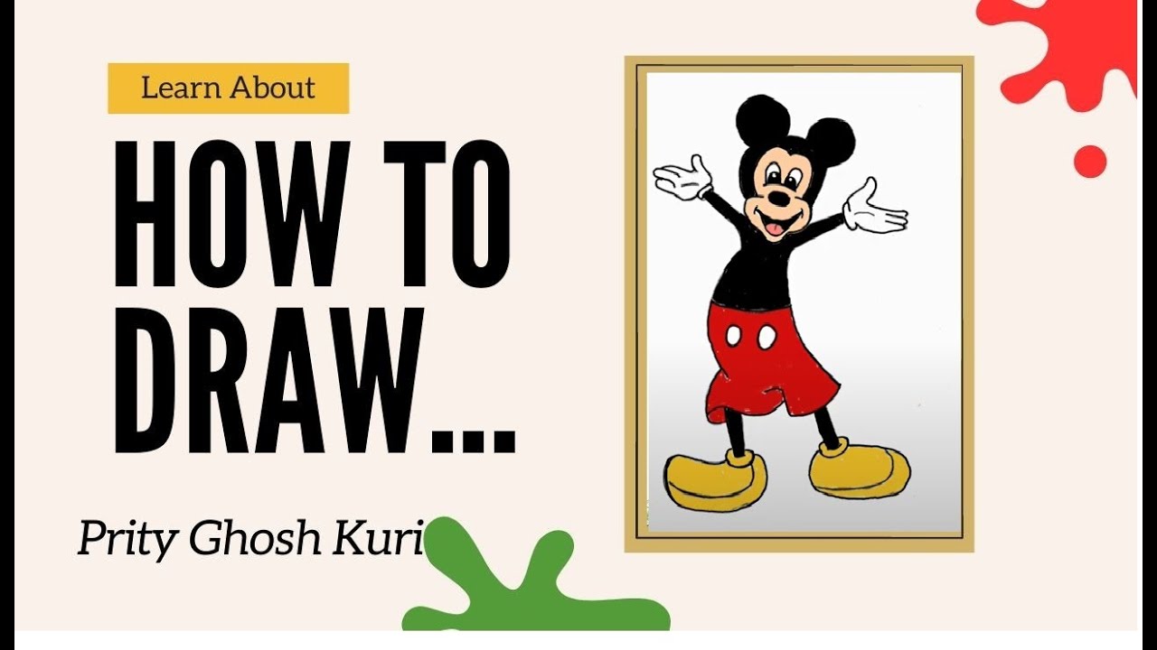How to Draw a Micky Mouse🐭 Step by Step for Kids #art #digitalart # ...