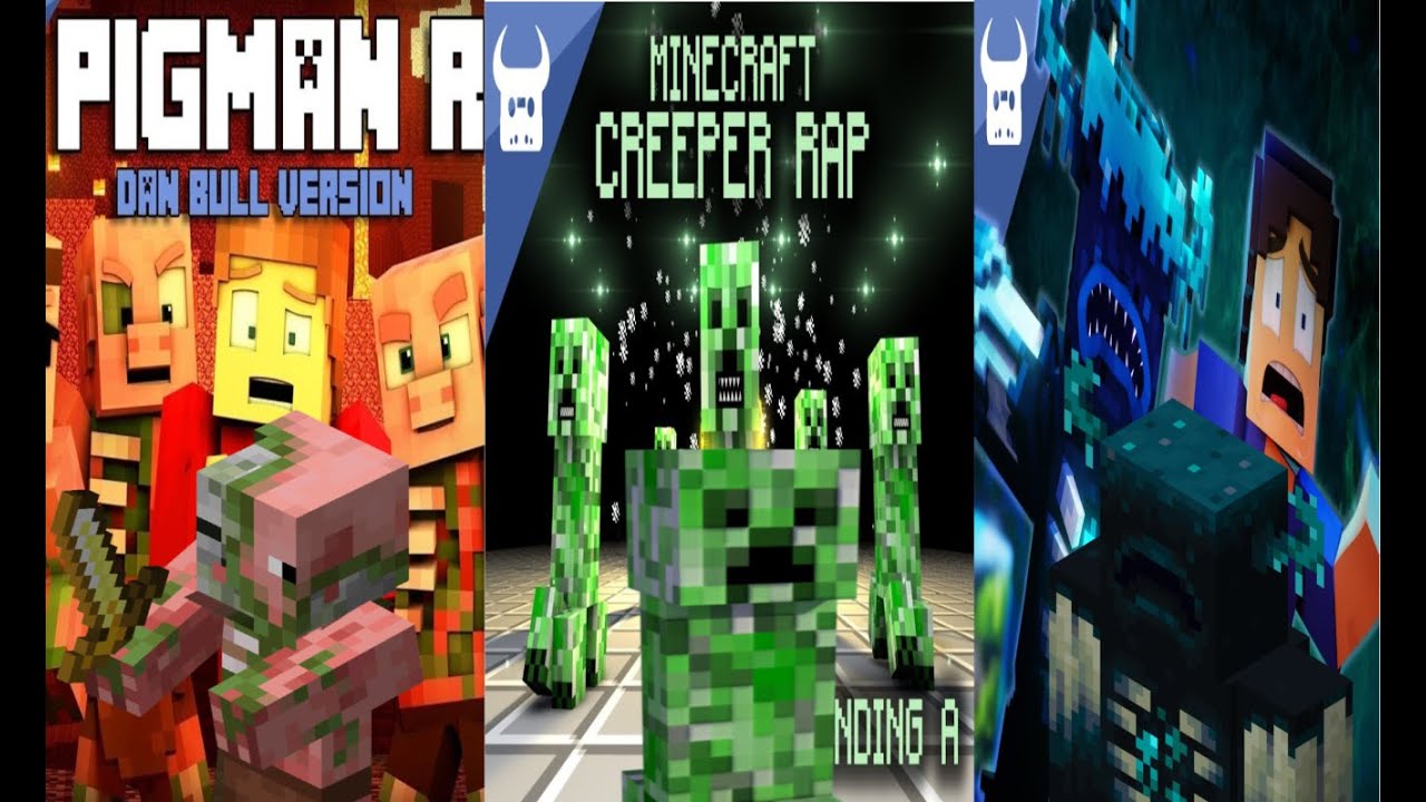 Minecraft mobs react to: Dan Bull raps pt2 (Pigman,Creeper,Warden ...