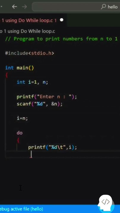 Program to print numbers from n to 1 using Do While loop coder # ...
