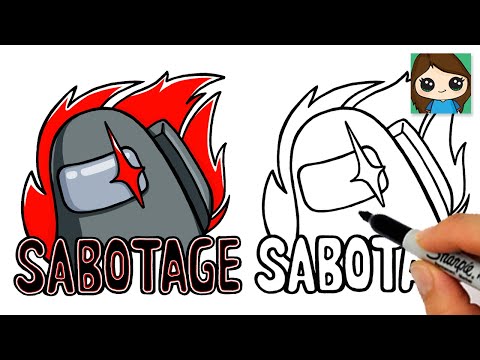 How to Draw AMONG US SABOTAGE Button✨Game Logo