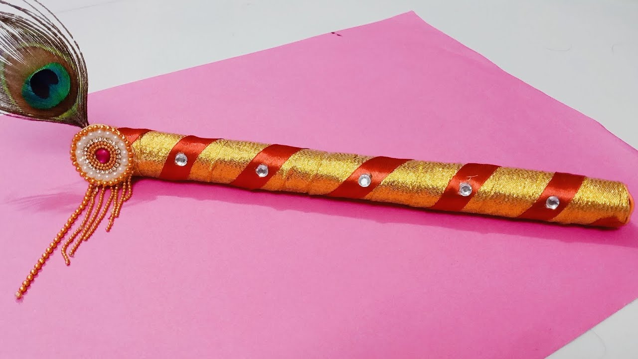 krishna flute making at home / how to make bansuri for laddu gopal ...