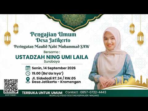 LIVE PENGAJIAN UMUM USTADZAH NING UMI LAILA - DES. JATIKERTO.  SENIN, 14 SEPT 2026