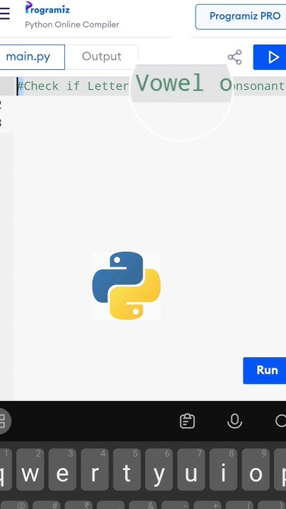 Find Vowel or Consonant Python Telugu🤞.#shorts #pythontutorialtelugu # ...