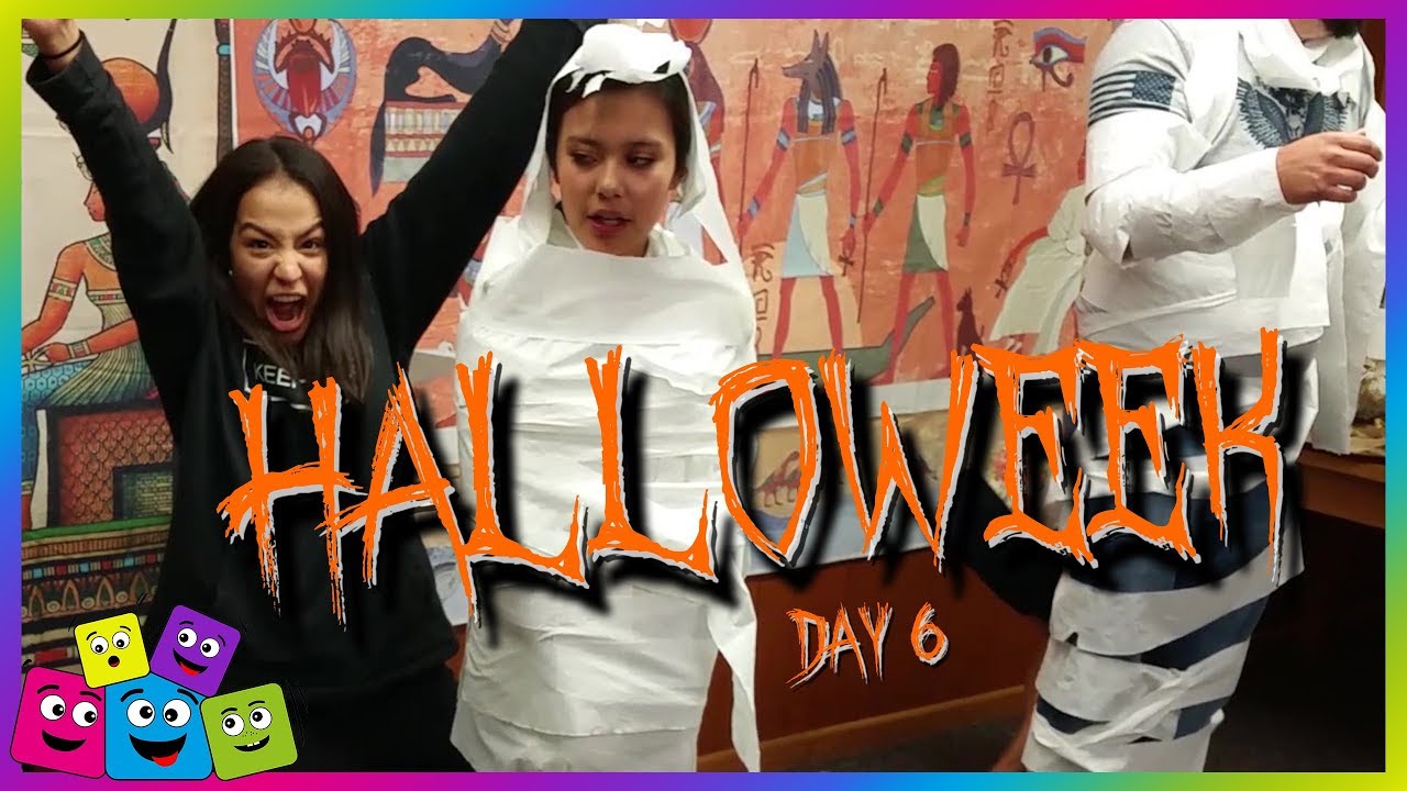 TOILET PAPER MUMMY WRAP CHALLENGE!!! (HalloWEEK 2018 - Day 6) - YouTube