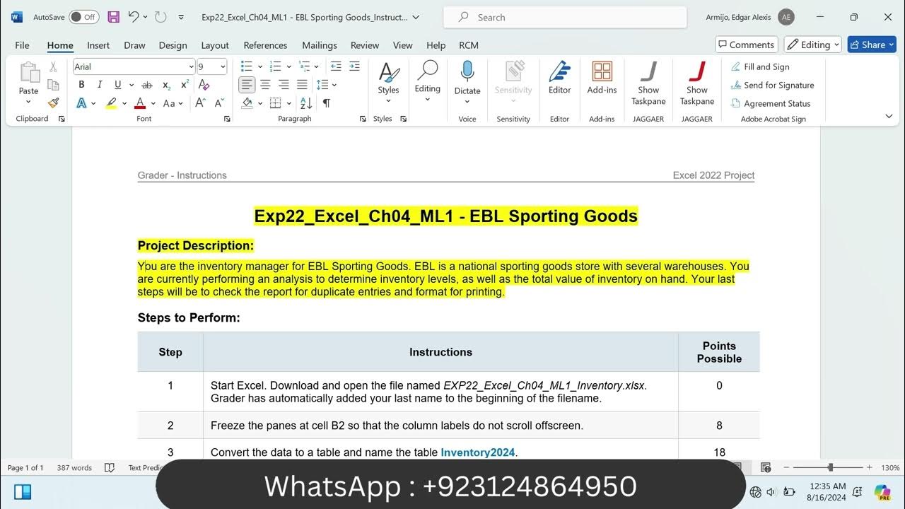 Exp22_Excel_Ch04_ML1 - EBL Sporting Goods | Exp22 Excel Ch04 ML1 EBL Sporting Goods - YouTube