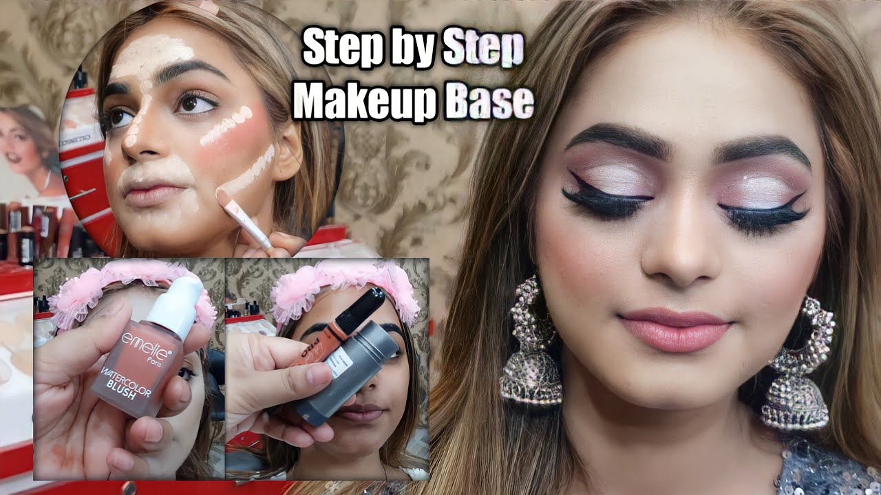 How to Apply Perfect Base Makeup Tutorial | How to Contour & blush for Biginners | Nazia Khan ...