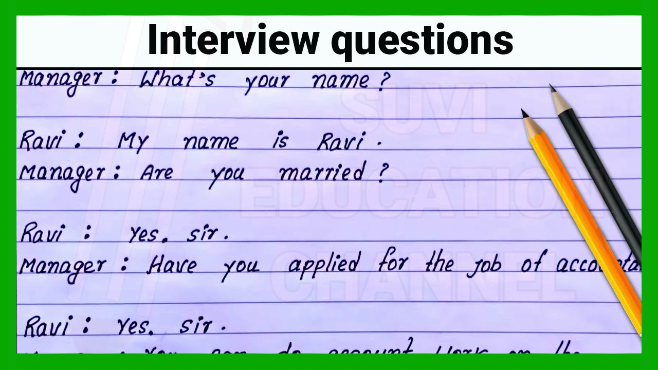 Interview questions | How to face in interview | Interview conversation ...