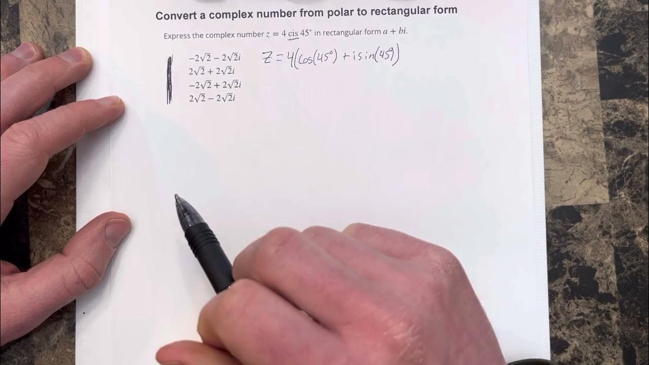 Convert a complex number from polar to rectangular form - YouTube