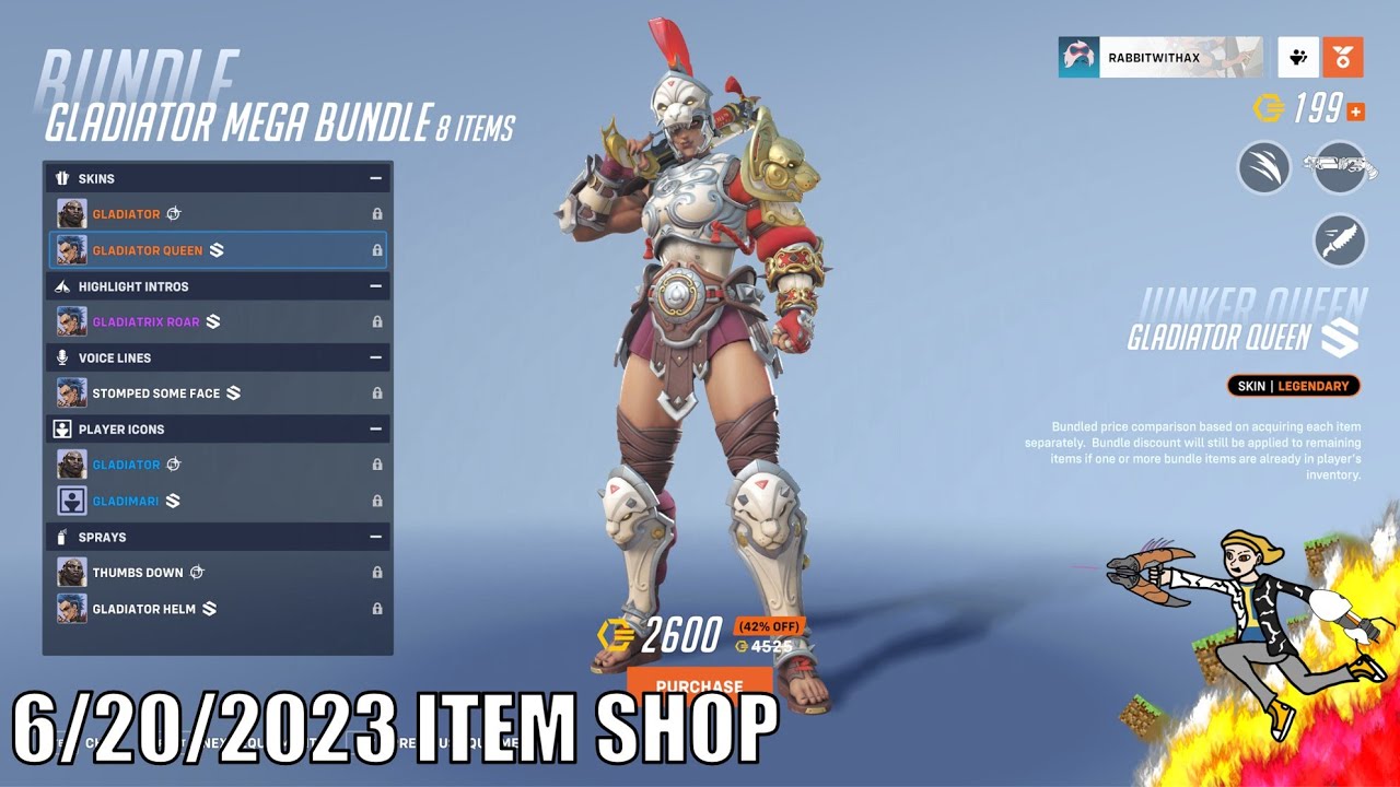 *NEW* Gladiator Mega Bundle + OWWC Bundles! | Overwatch 2 Item Shop (20 ...