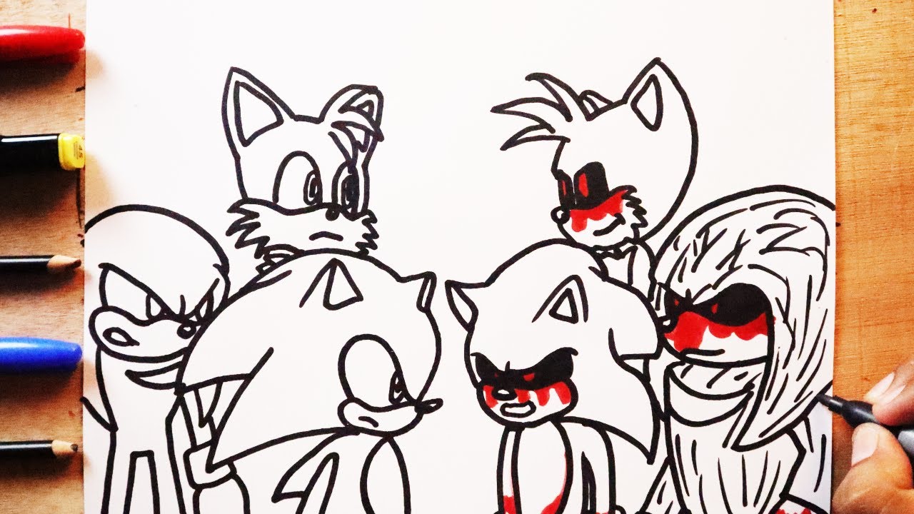 COMO DIBUJAR a SONIC.EXE TEAM VS SONIC TEAM - YouTube