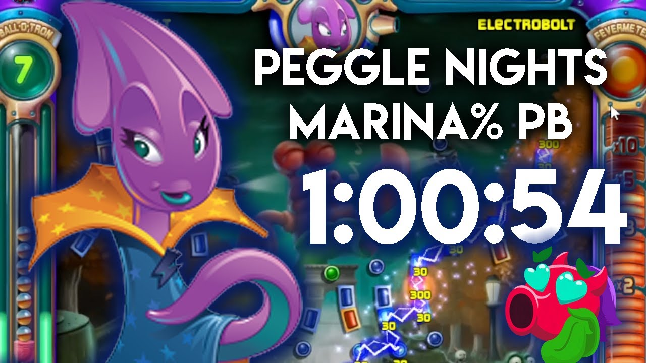 Peggle Nights with ONLY the Squid Lady! Marina% PB 1:00:54! - YouTube
