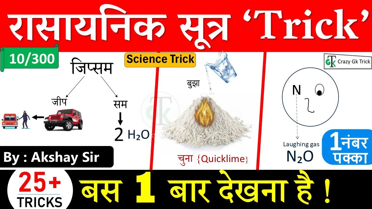 Science Trick : Chemical Formula Trick | Chemistry Trick | Gk Trick ...