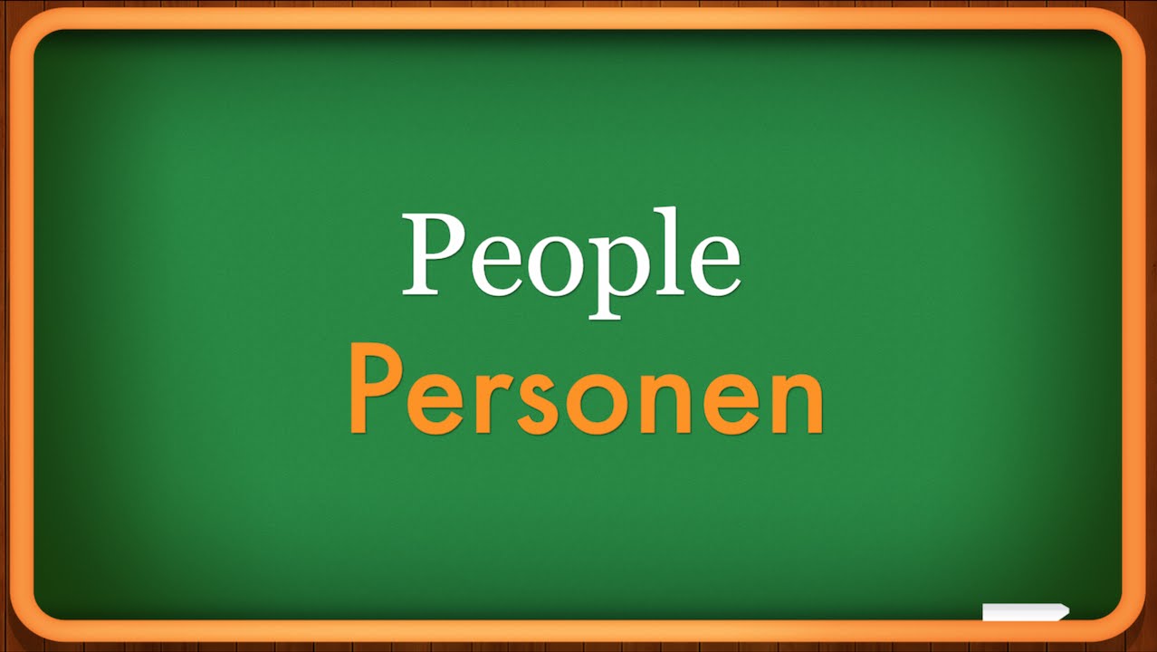 Lesson 1- People - Personen - Learn German Language - easy german ...