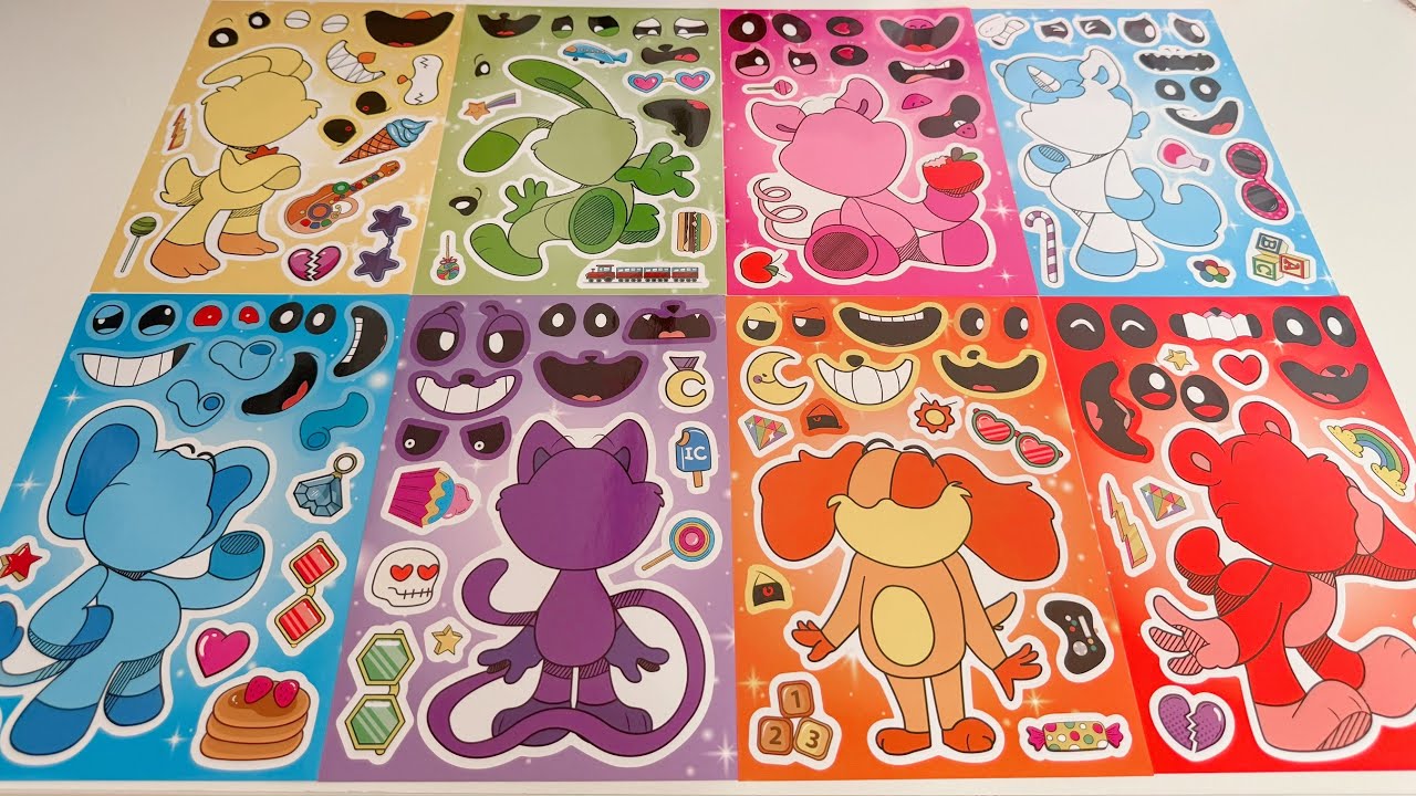Making Poppy Playtime Chapter 3 Sticker Book + Smiling Critters # ...