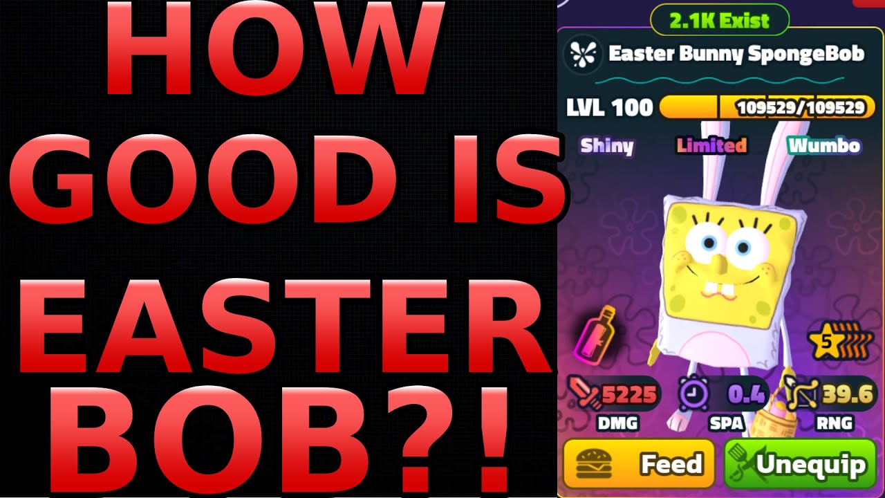 HOW GOOD IS SHINY WUMBO EASTERBUNNY SPONGEBOB??!! *SpongeBob TD* - YouTube