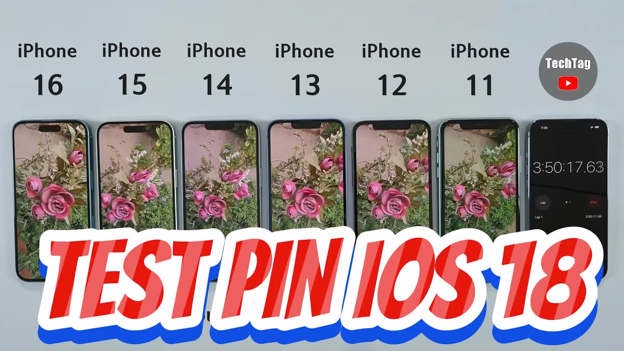 TEST PIN IOS 18 TỪ IPHONE 11 TỚI IPHONE 16, THỜI LƯỢNG PIN MÁY NÀO TRÂU ...