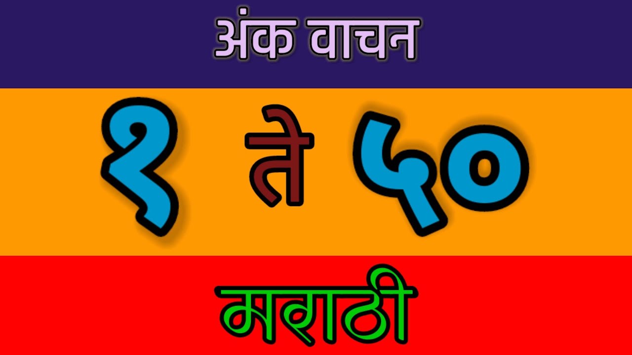 १ ते ५० अंक मराठी | 1 to 50 numbers Marathi | अंकओळख | Marathi Number ...