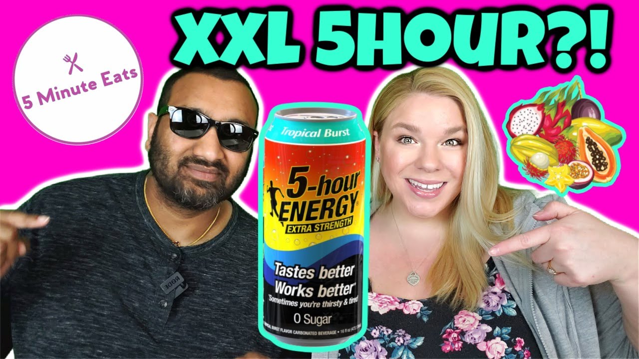 5 Hour Energy Extra Strength Tropical Burst Drink Review - YouTube