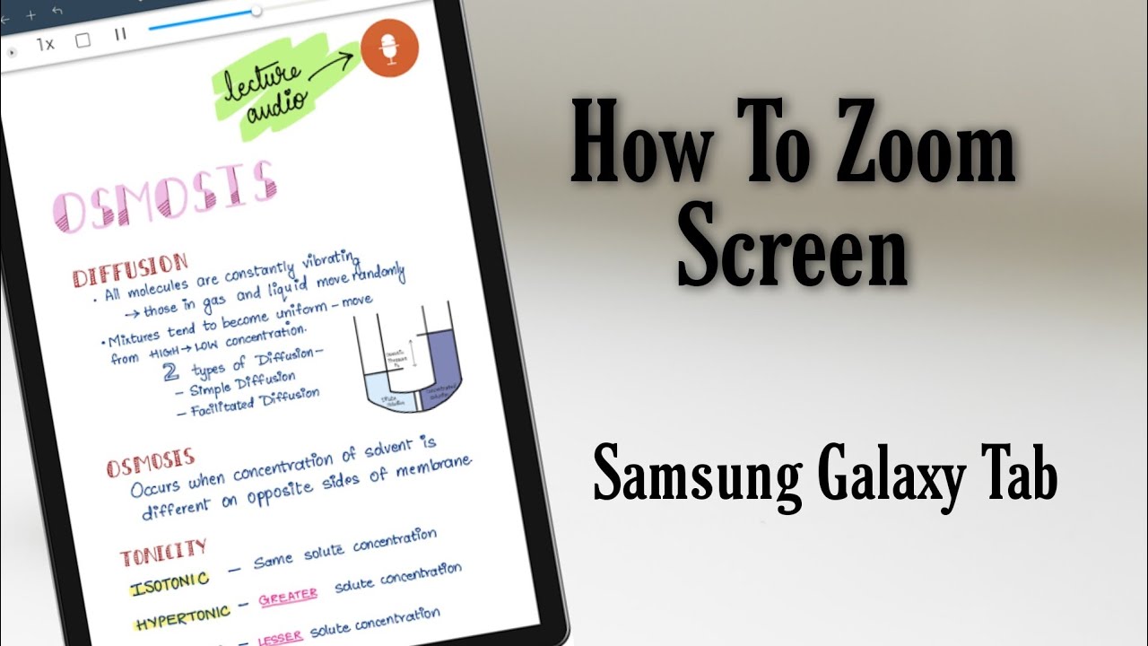 Screen Zoom in and Zoom out feature Samsung Galaxt Tab - YouTube