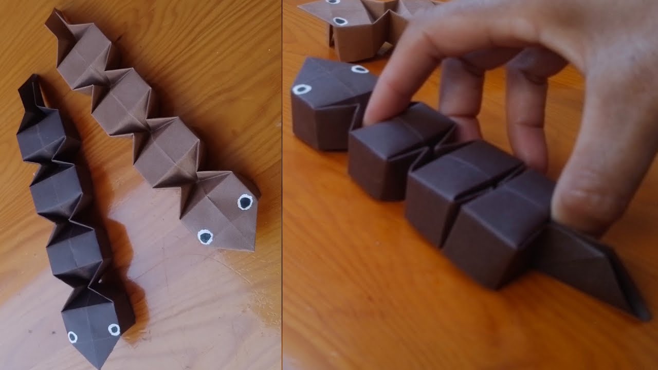 Paper Sliding Snake / Fun and Easy Paper Snake origami /ثعبان منزلق ...