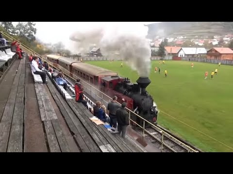 Train Runs Through Football Stadium While A Match Is Occurring - YouTube