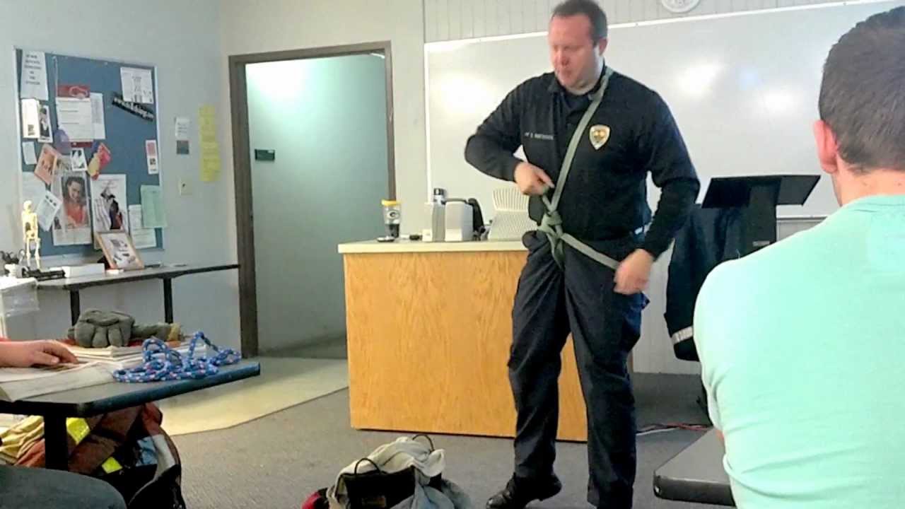 Tying an emergency harness - YouTube