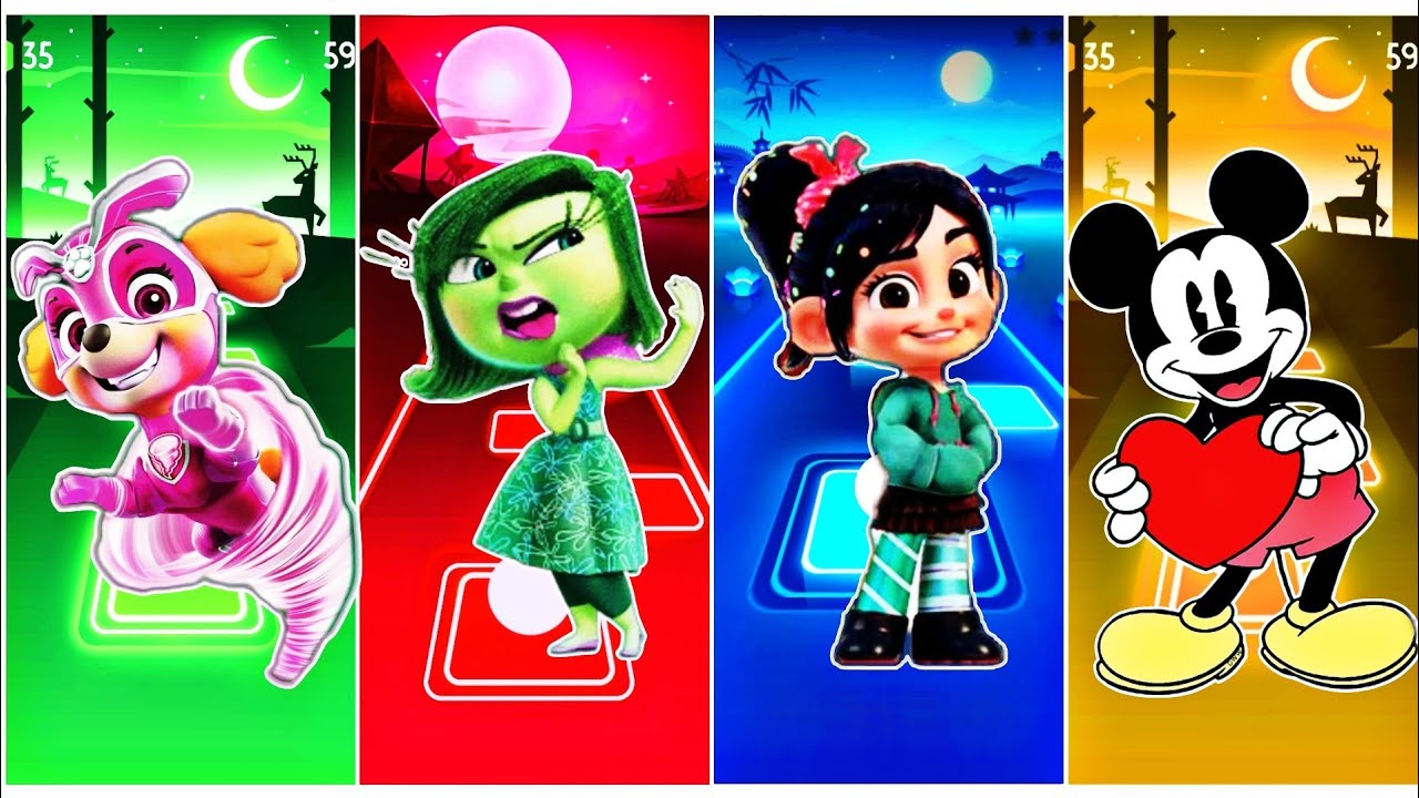 Paw Patrol Skye 🆚 Inside out Disgust 🆚 Vanellope Von Schweets 🆚 Mickey ...
