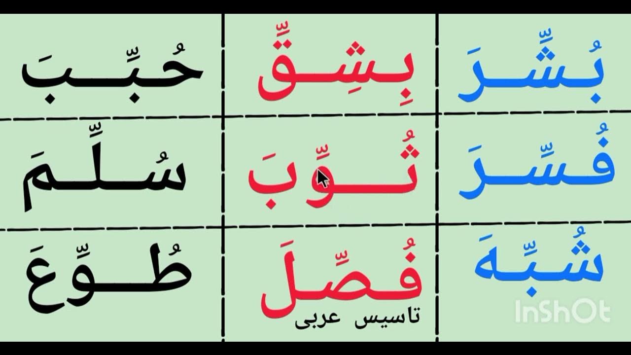 تعلم القراءة كلمات ثلاثية مع الشدة والكسرة على حرف الوسط Youtube