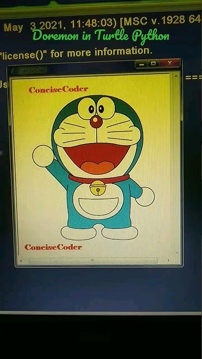 Doremon in Python Turtle. Amazing Drawing in Turtle🐢 #shorts - YouTube