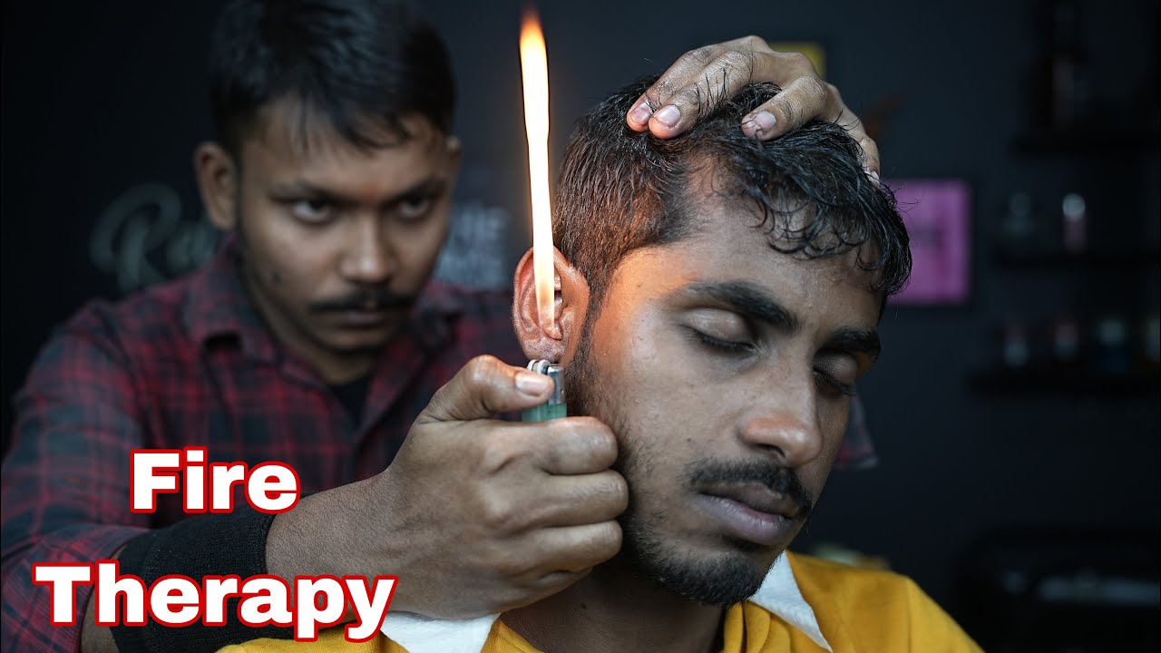 ASMR Fire Massage Therapy For Winter | Head Scratching And Tapping With ...