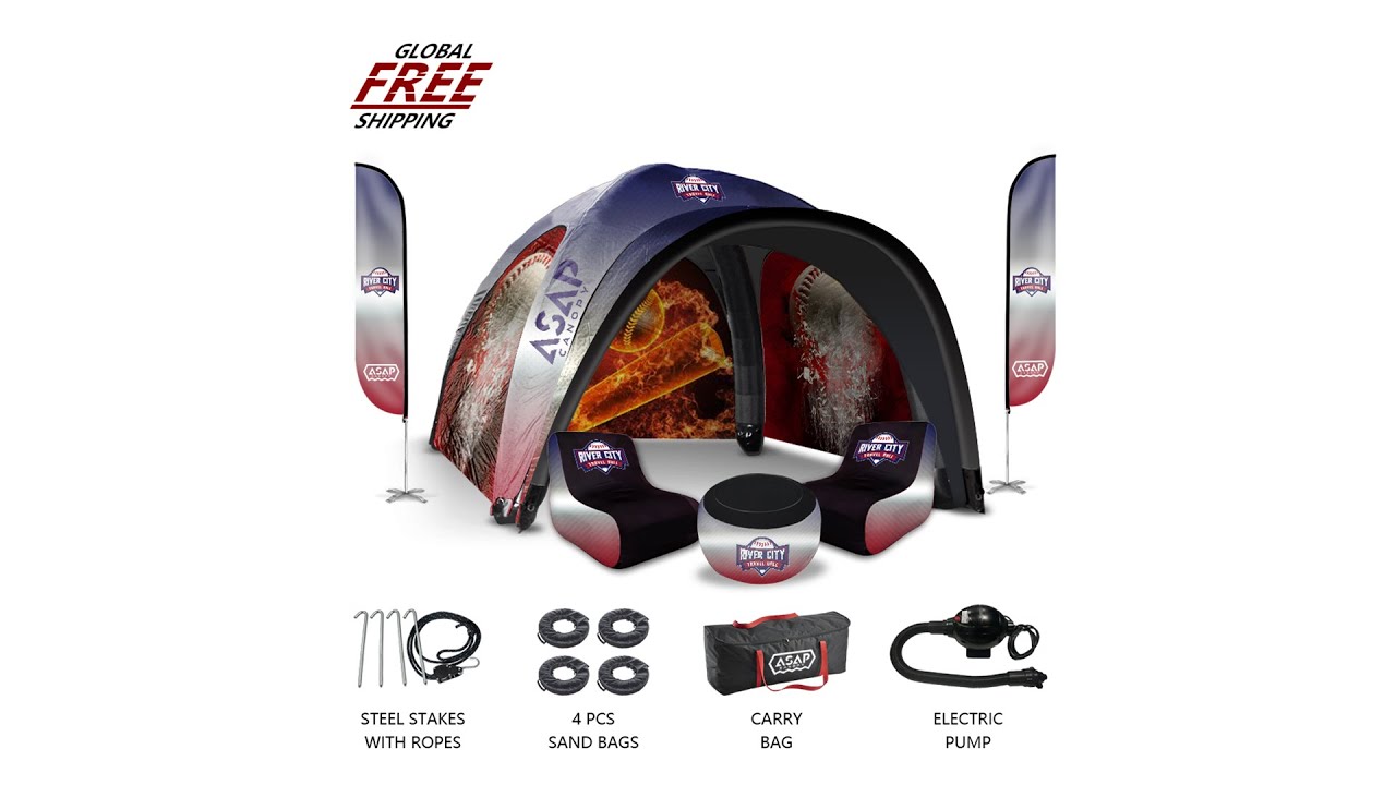 Inflatable pop up Tent：23x23ft Inflatable Event Tents - YouTube