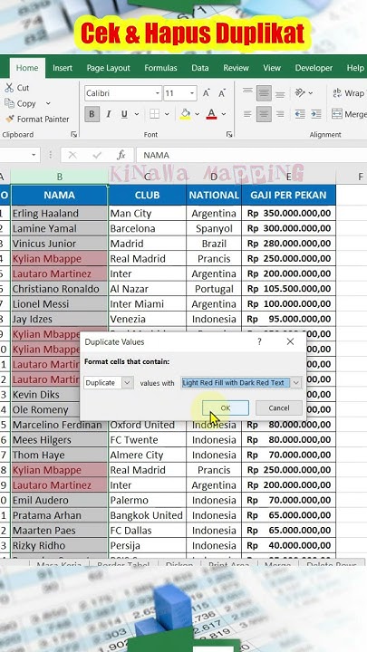 Cari dan Hapus Duplikat Data Pada Tabel di Excel #belajarexcel #tipsexcel - YouTube